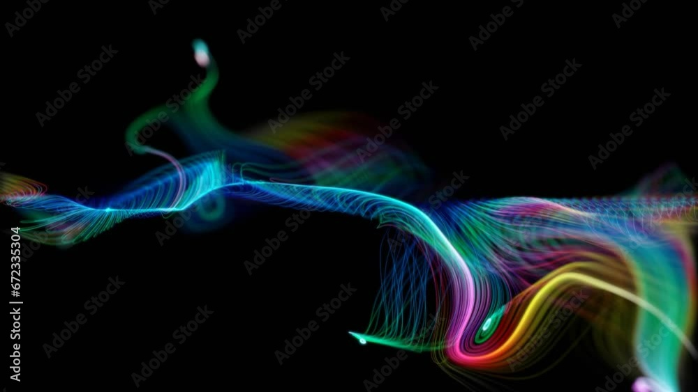3d video animation abstract art of surreal background with curve wavy ...