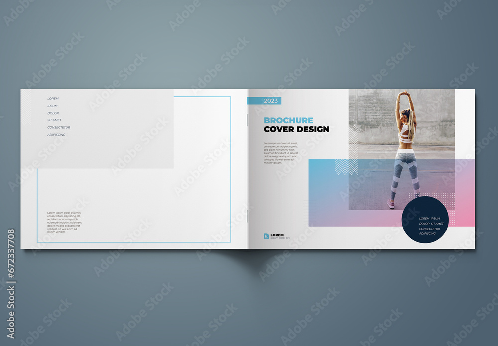 Landscape Business Report Cover with Soft flat Elements Stock Template ...