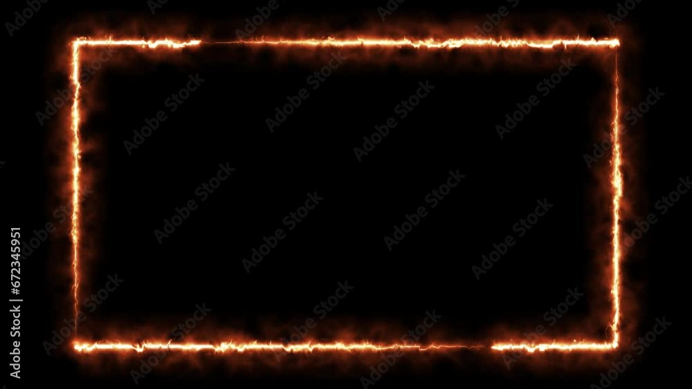 Rectangular Fire effect Animation. Fire Flame Gradually Appearing in A ...