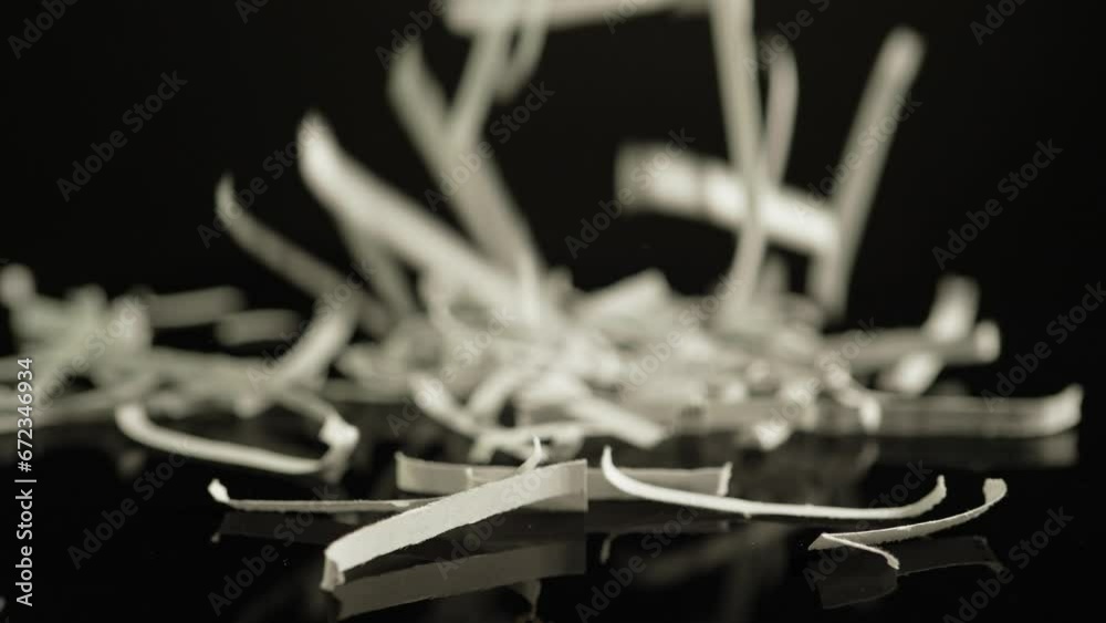 Shredded confidential paper documents. Office papers with sensitive ...