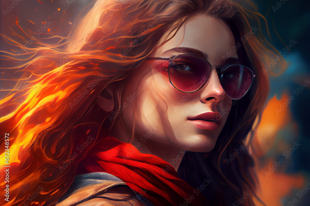 Amazing digital drawing of a young girl. Created with Generative AI ...