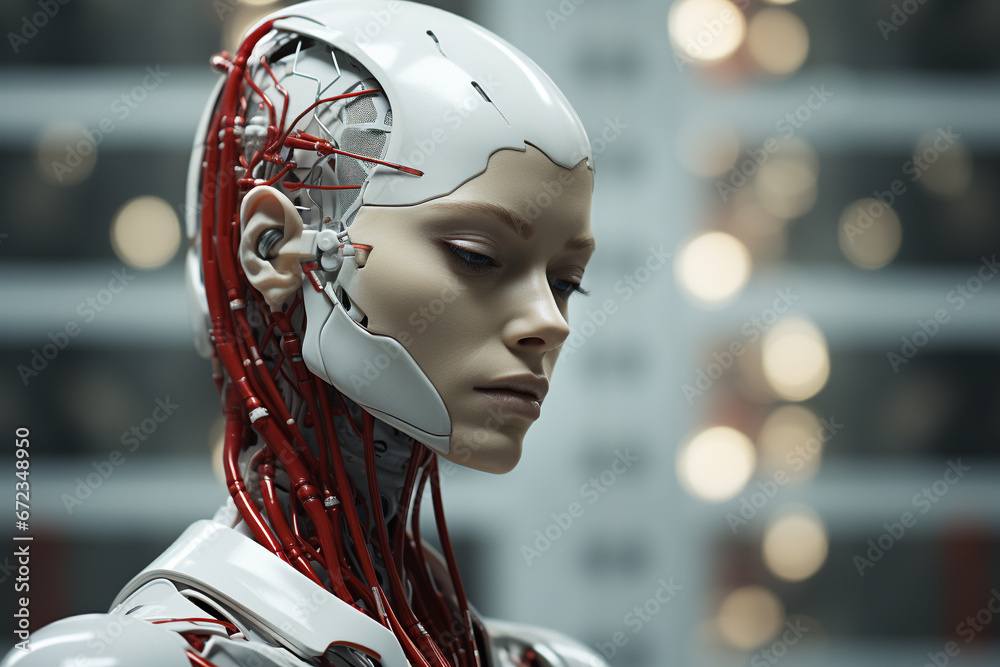A captivating exploration of the metaverse, blending human and robotic ...