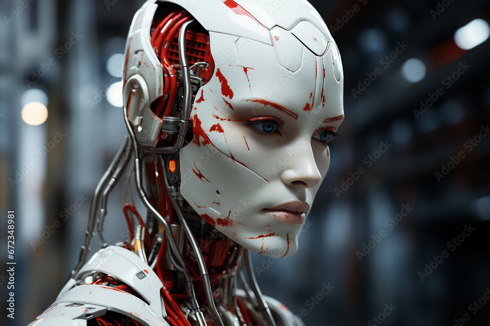 A captivating exploration of the metaverse, blending human and robotic ...
