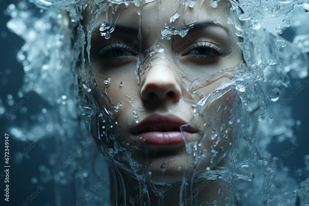 Refresh your skin with a splash of icy water, a perfect concept for ...