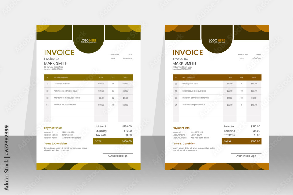 Invoice template design, Invoicing quotes, money bills, price invoices ...