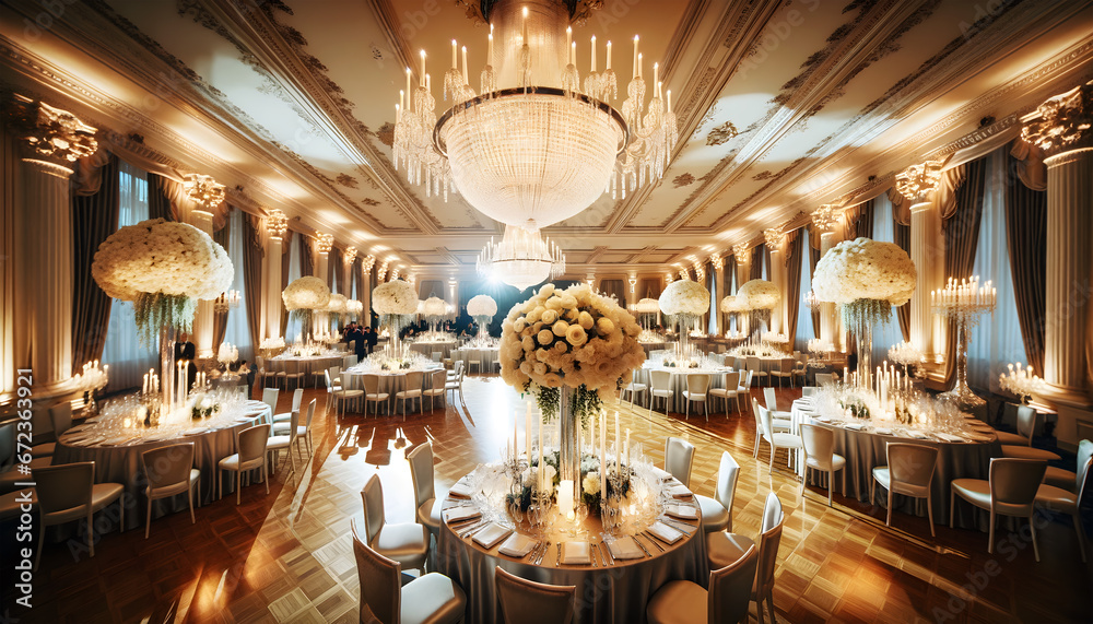 Elegant Hotel Ballroom: "Visualize an elegant hotel ballroom with ...