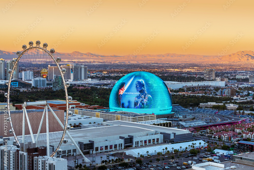 The Sphere, Opened in September 2023. The Exosphere is nightly used to ...