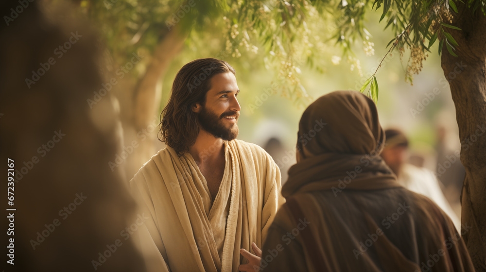 The moment of Jesus talking to Zacchaeus, the tax collector, Life of ...