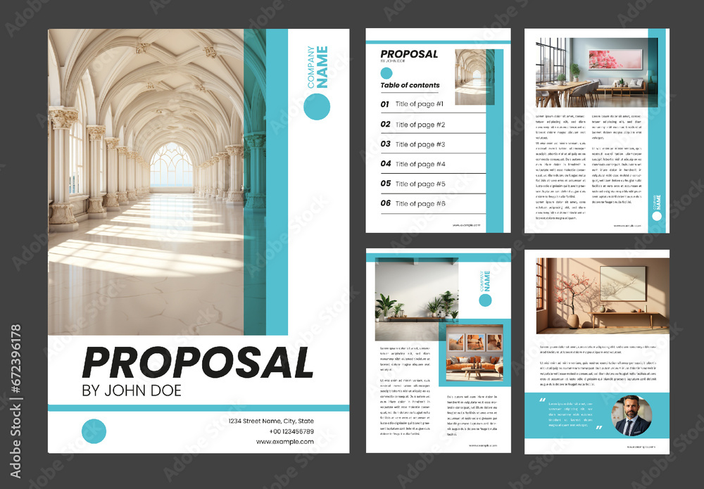 Modern Blue Business Proposal Layout - AI Generated Photos Stock ...
