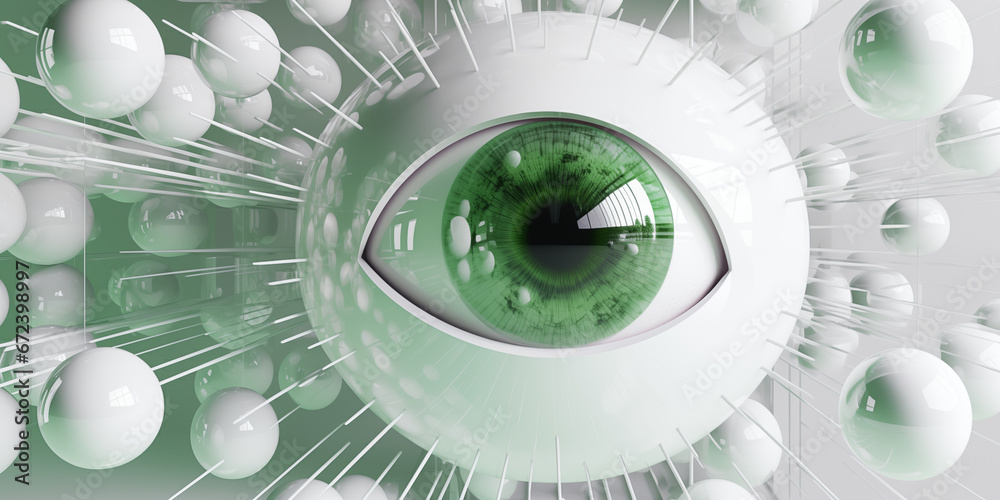 AI illustration of surveillance, inspection, monitoring, oberservation ...