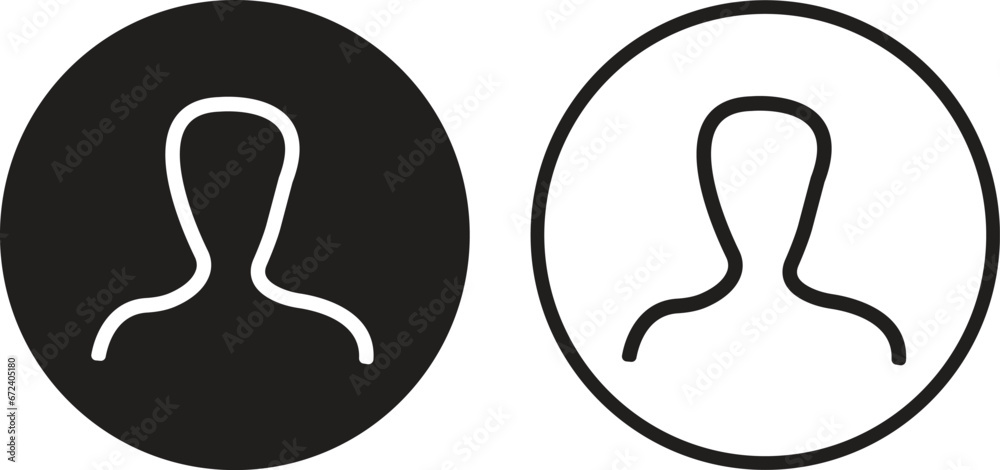 Man profile icon symbol line, flat set. social design vector in trendy ...