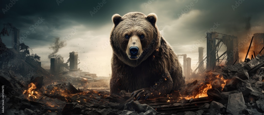 Altering images of urban destruction caused by bears through digital ...