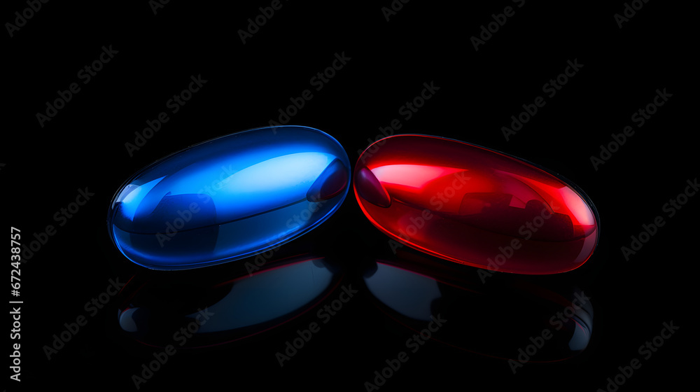 Red Pill, Blue Pill Dilemma, technology background, concept for banner ...