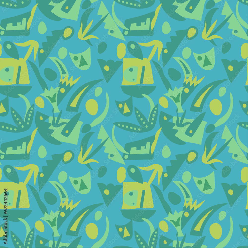 seamless pattern with abstract shapes. Ai(adobe illustrator) vector ...
