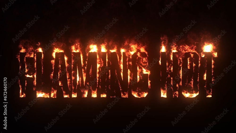 Text On Fire Flaming Hot Burning Title Intro Stock Template | Adobe Stock