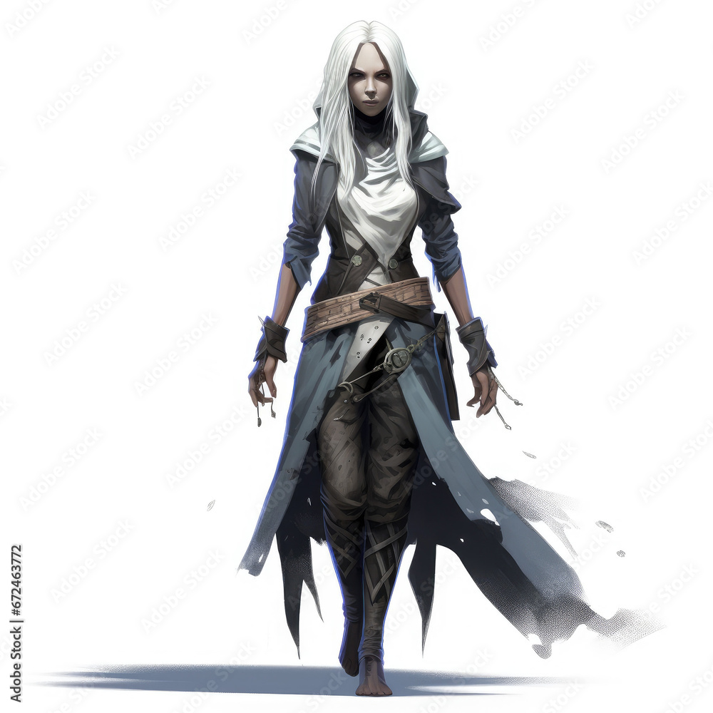 "Drow Mage Embracing Magic" , Medieval Fantasy RPG Illustration Stock ...