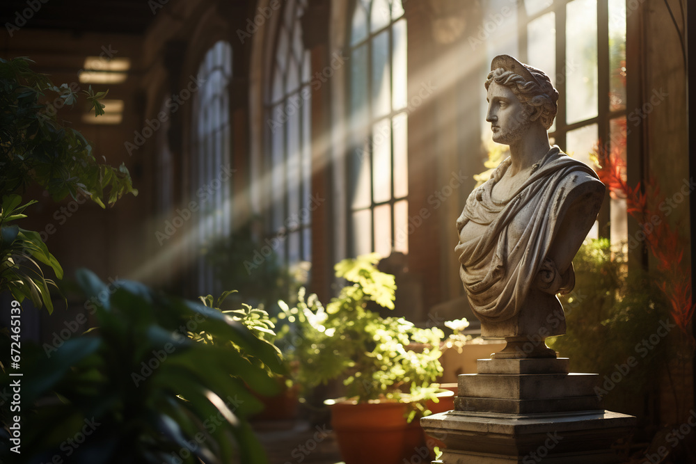 Ancient Temple Sacred bust statue and Holy Human Representations Stock ...