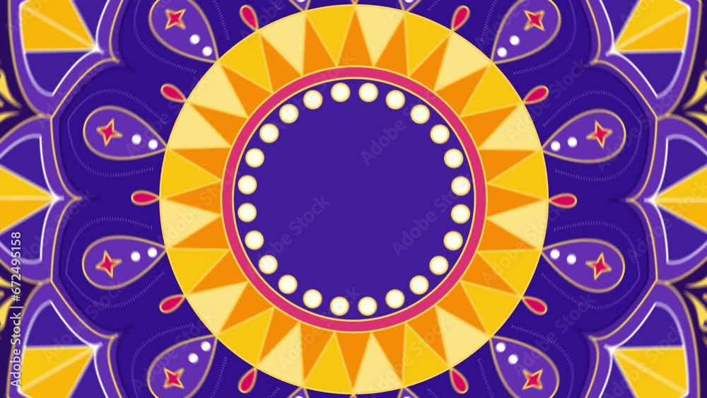 Landscape video - Blue mandala art 4k video footage, Floral vintage ...