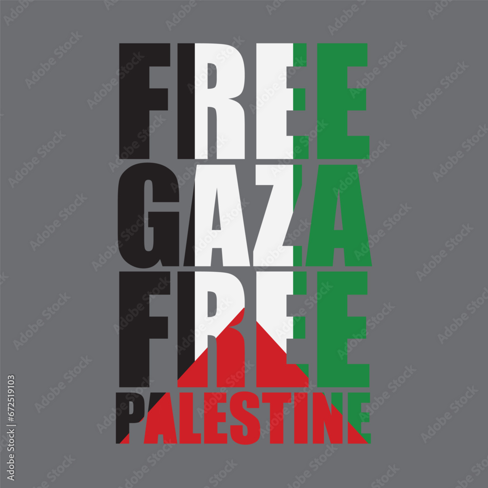 Vetor de Free Gaza Free Palestine, Stop the war, poster design isolated ...