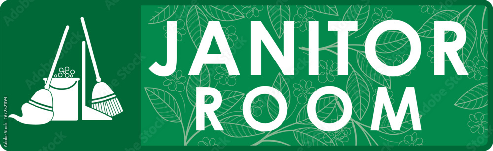 unique vector illustration of janitor room signage. Icon including ...