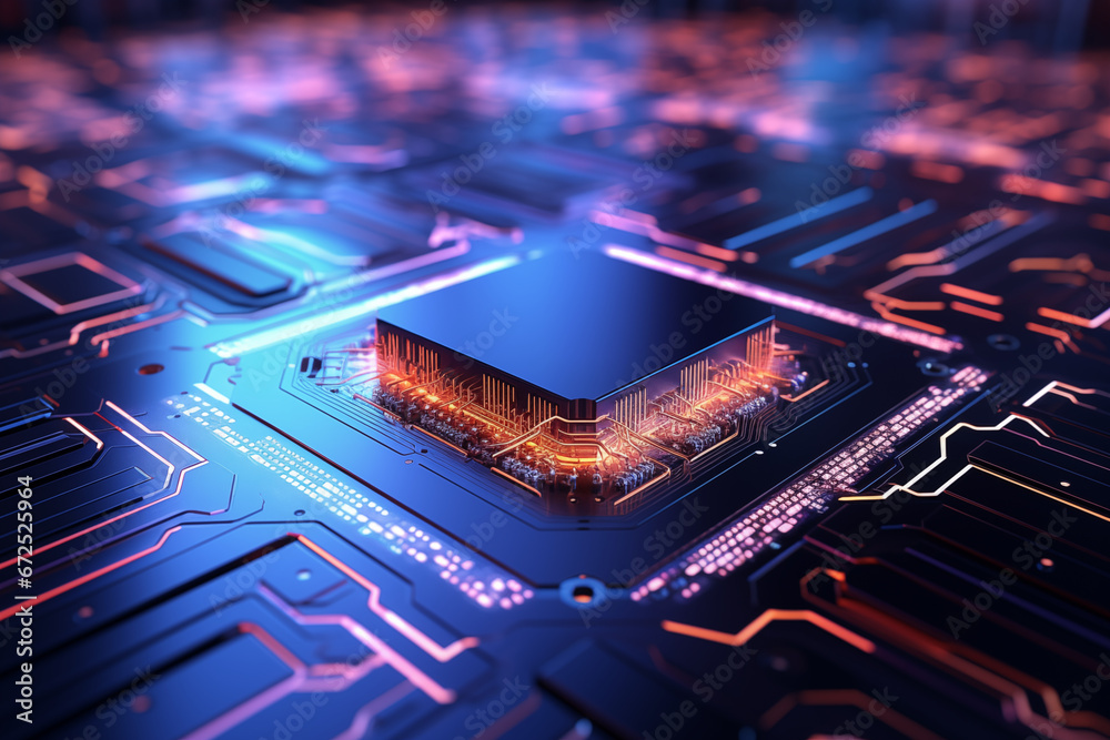 Futuristic artificial intelligence 4k image with Blur quantum computer ...