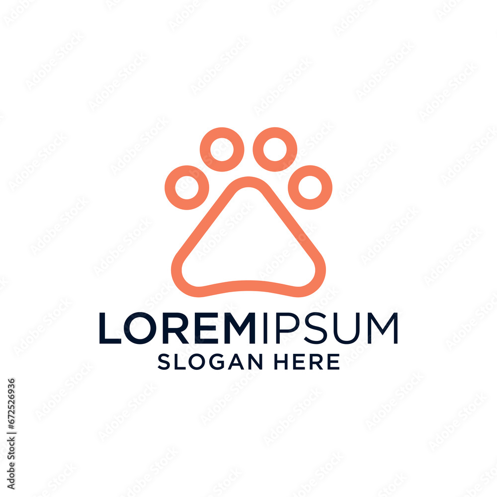 paw print icon on white background. flat style. dog, cat, beer paw ...