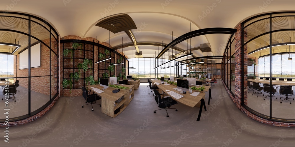 3d illustration spherical 360 vr degrees, a seamless panorama of the ...