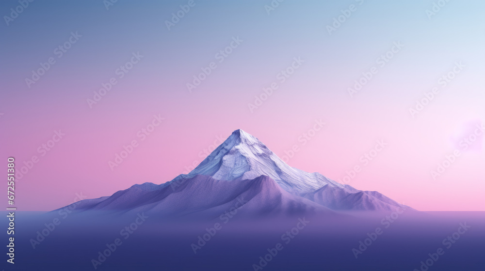 A stunning minimalist background of mountain against a gradient sky ...