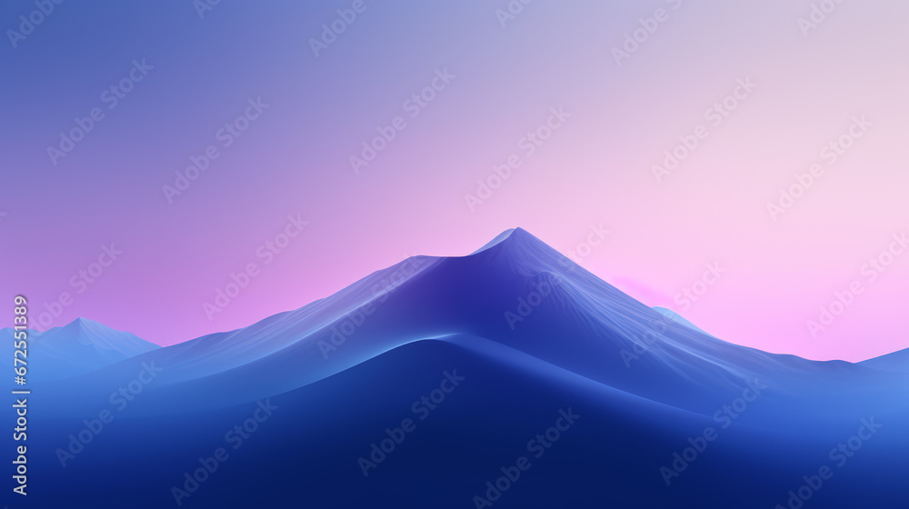 A stunning minimalist background of mountain against a gradient sky ...