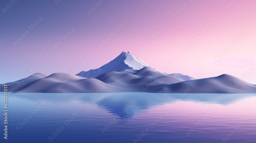 A stunning minimalist background of mountain against a gradient sky ...