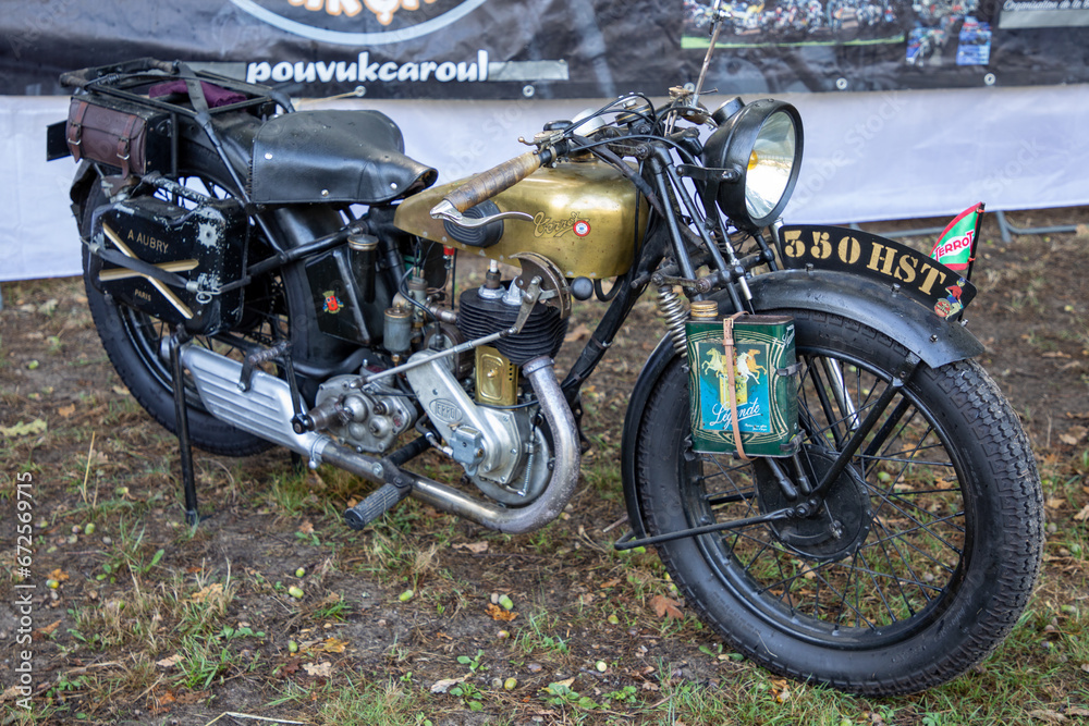 terrot 350 hst french motorcycle brand logo and sign text on gas black ...