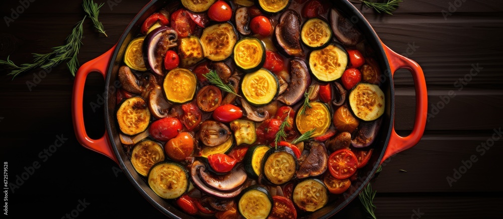 Preparing ratatouille a classic culinary creation hailing from France ...