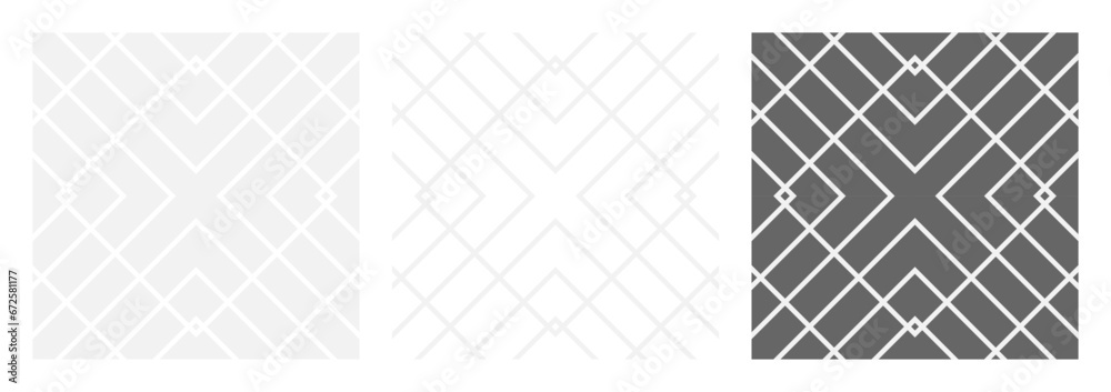 Set of seamless gray diamond pattern made from straight lines to create ...
