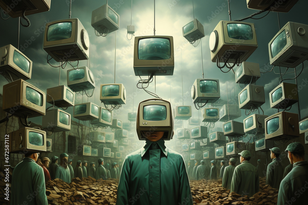 People with TV screens on the brain, addicted to social media ...