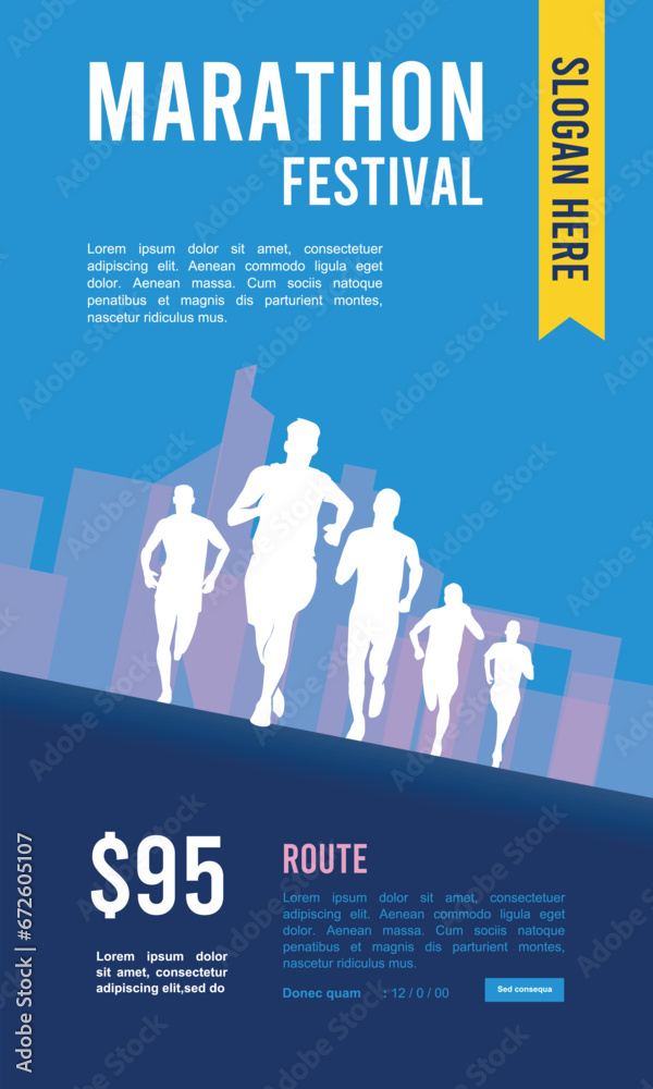 Great elegant colorful vector editable marathon poster background ...