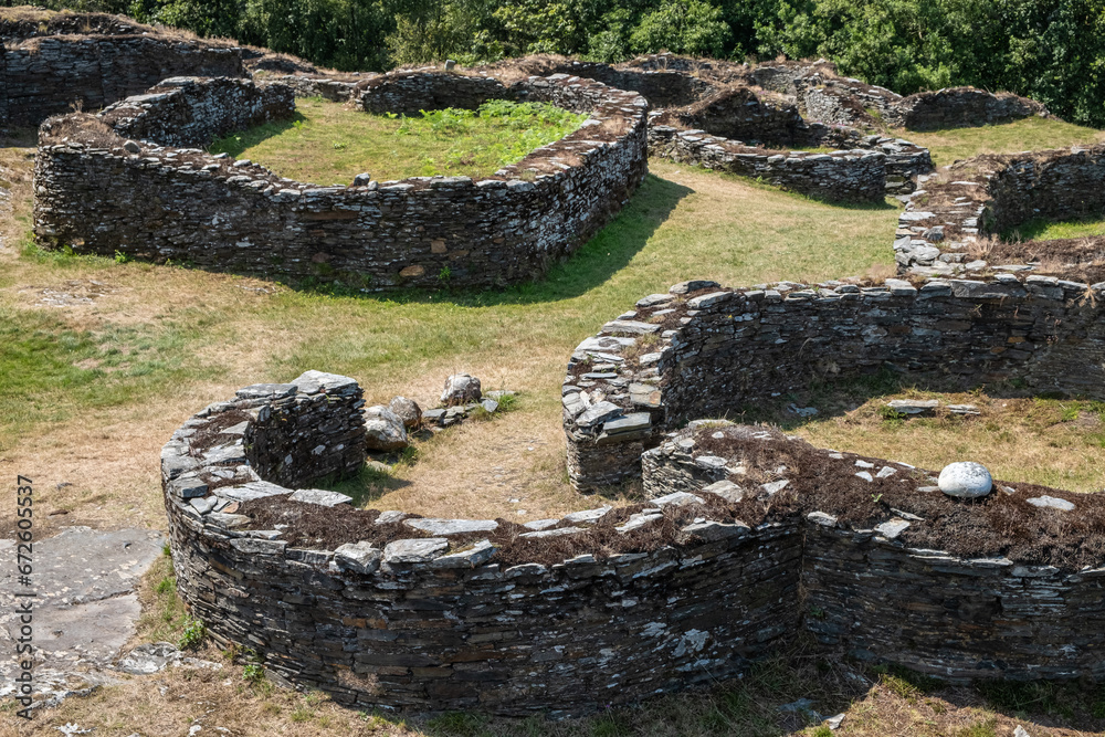 Iron age structures in the archaeological site of the hillfort of Coaña ...