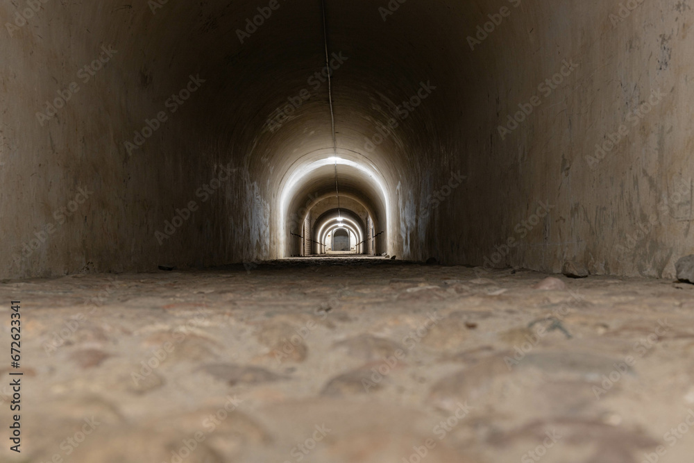 tunnel of concrete fortifications of the First World War, forts ...
