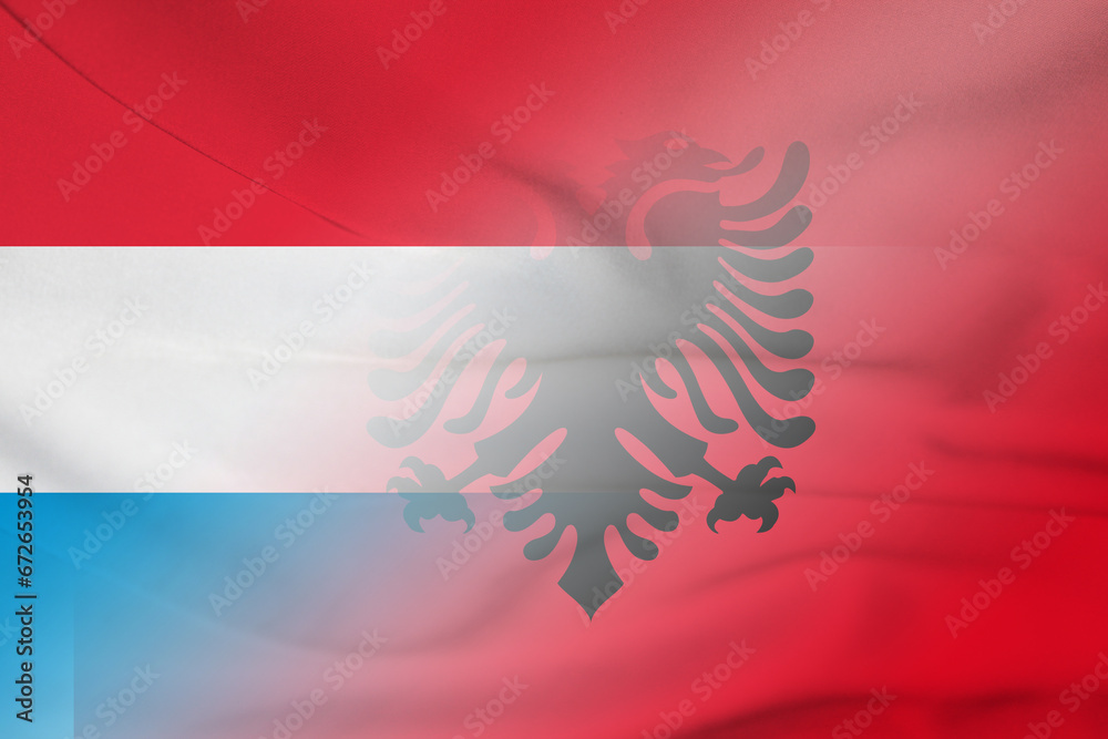 Luxembourg and Albania government flag international negotiation ALB ...