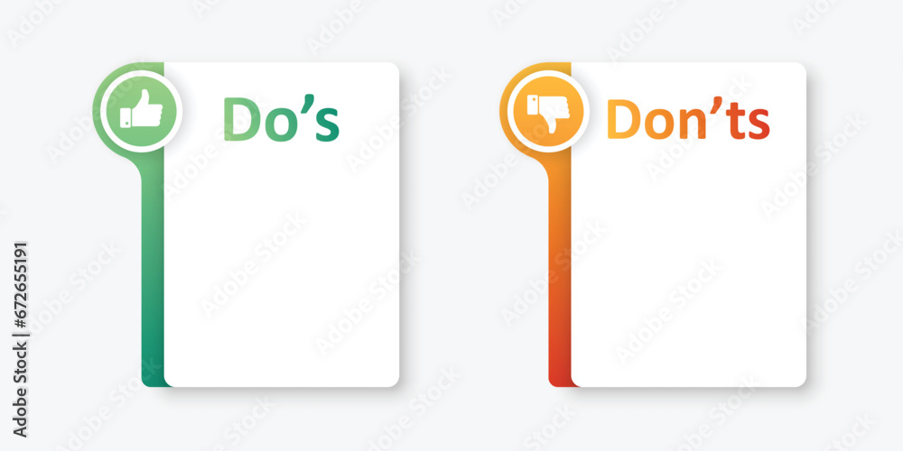 Do and dont icon in flat style. Dos and Don'ts vector illustration on ...