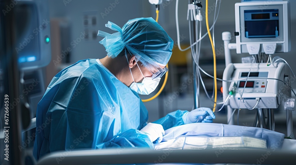Anesthetist takes care of anesthesia and ventilation for the patient ...
