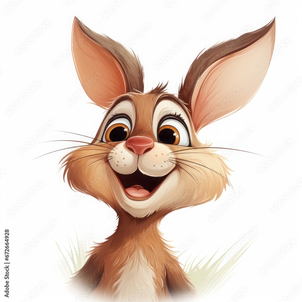 cartoon hare head on white background. Stock Illustration | Adobe Stock