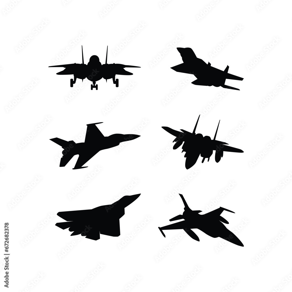 Poster set of fighter jet vector illustration – Wall Art | UkPosters