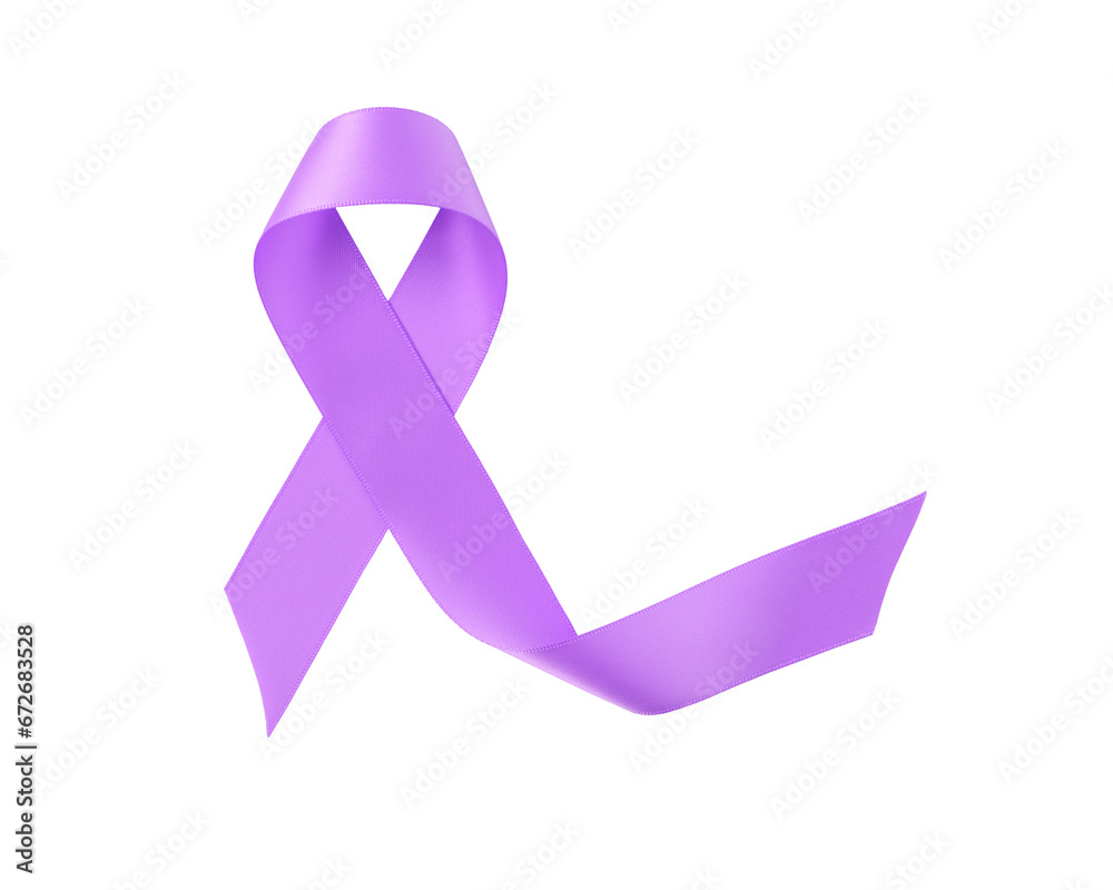 Lavender ribbon a all types of cancer symbol isolated on white ...