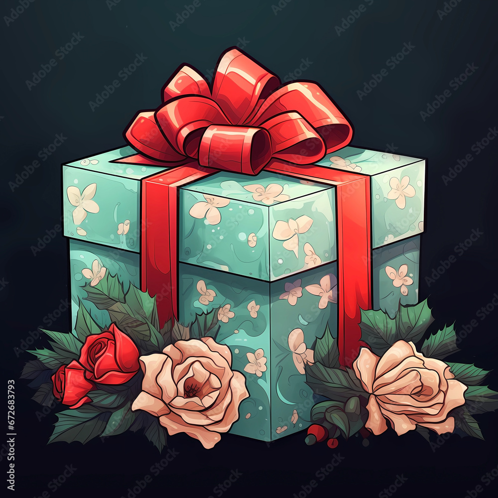 Cartoon gift wrapping box illustration material Stock Illustration ...