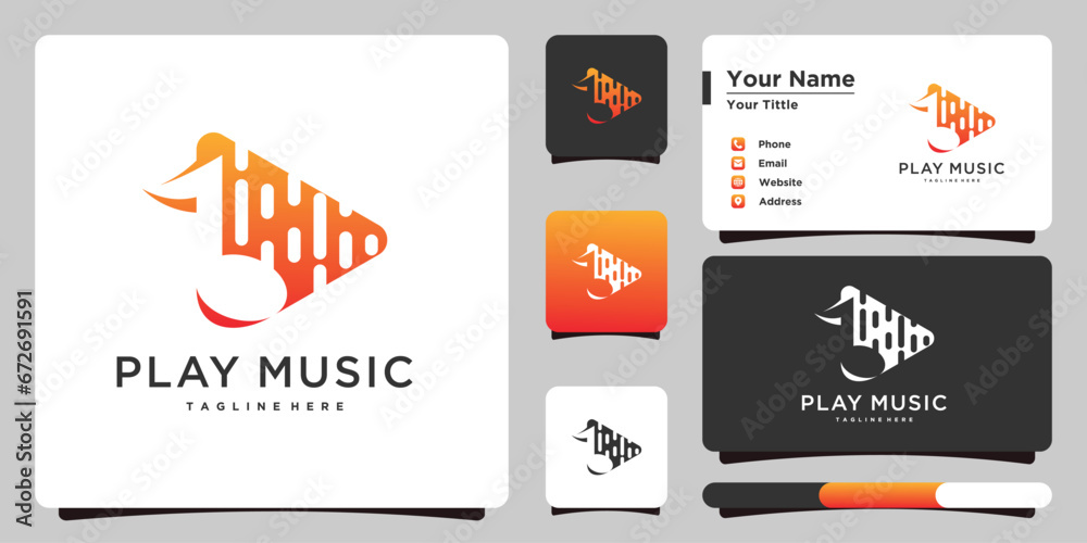 Music logo modern with gradient style. Premium Vector Stock Vector ...