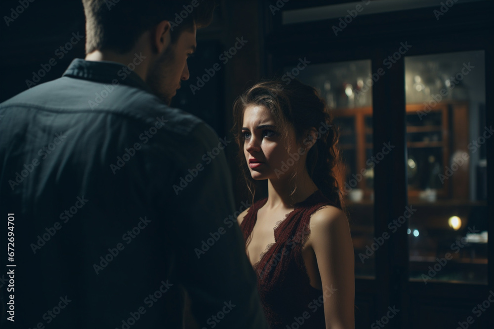 Young Couple Arguing and Fighting, Emotional abuse Scene, Stressed ...