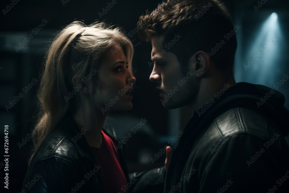 Young Couple Arguing and Fighting, Emotional abuse Scene, Stressed ...