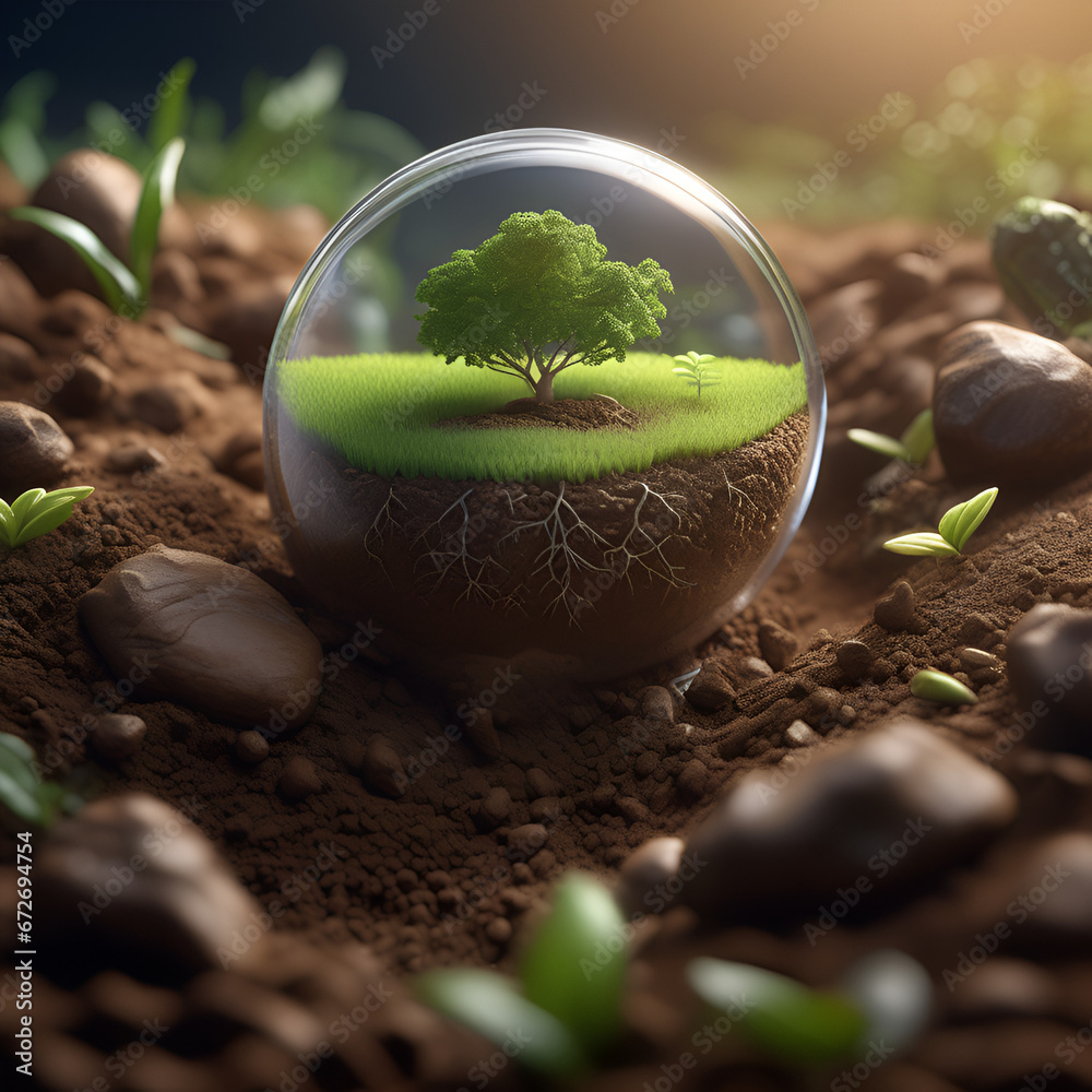 Preserving Earth's Ground Treasure" - Depict a powerful image that ...