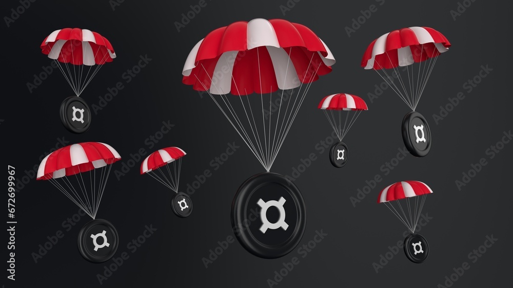 frax, Frax, airdrop coins falling for a cryptocurrency concept, many ...