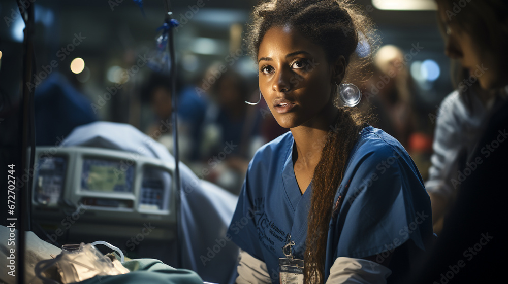 Emergency Room: A busy emergency room with interns and doctors ...